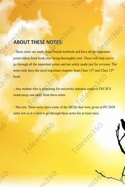 PU Entry Test Chemistry Revision Notes PDF - Taleem360