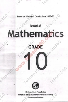10th Class Maths Federal Board Text Book PDF - Taleem360