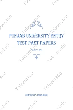 Punjab University Entry Test Past Papers MCQs PDF - Taleem360