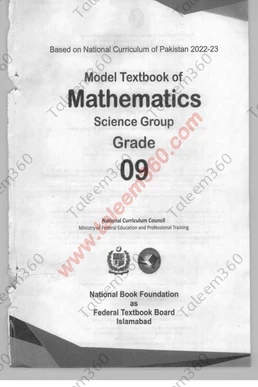 9th Class Math Text Book Federal Board PDF - Taleem360