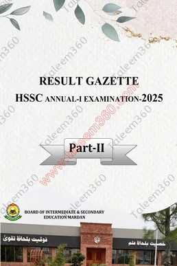 BISE Mardan Board 12th Class Result Gazette 2025 PDF - Taleem360