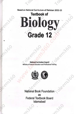 Federal Board 2nd Year Biology New Text Book 2025 PDF - Taleem360