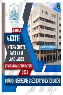 BISE Lahore Board 12th Class Result Gazette 2025 PDF - Taleem360