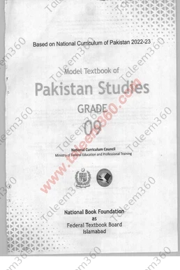 FBISE 9th Class Pak Studies (EM) New Text Book PDF - Taleem360