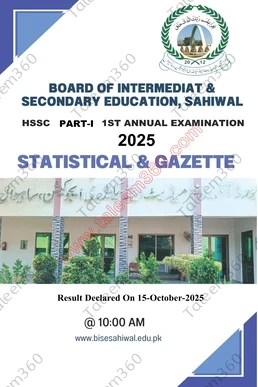 BISE Sahiwal Board 11th Class Result 2025 Gazette PDF - Taleem360
