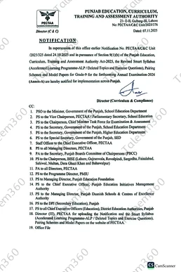 PECTAA Revised Smart Syllabus for Class 9 (Official PDF) - Taleem360